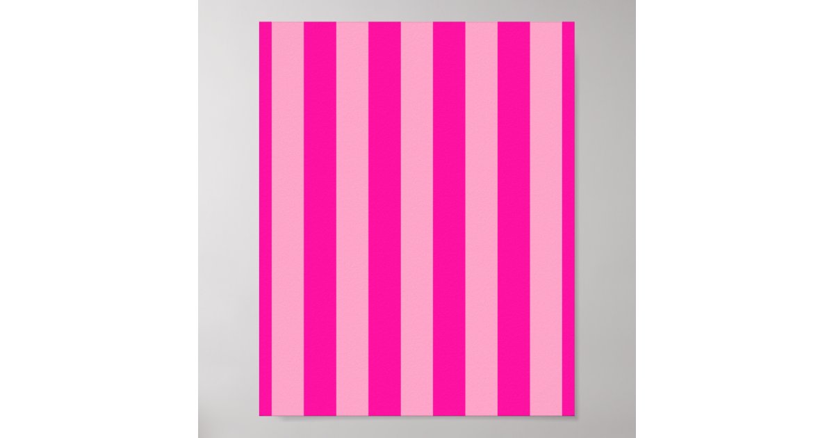 Vertical Stripes Hot Pink Poster | Zazzle