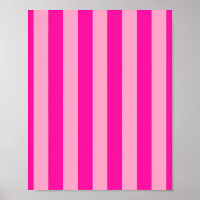 Vertical Stripes Hot Pink Poster | Zazzle