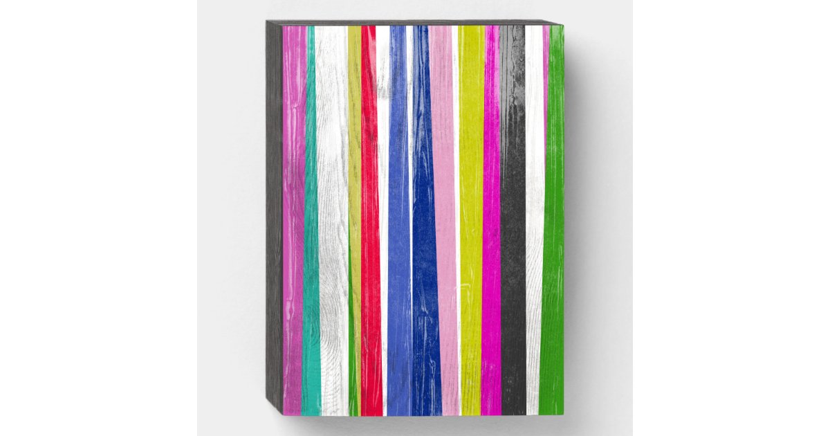 Vertical Stripes Wooden Box Sign | Zazzle