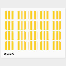 Vertical Stripes Yellow And White Striped Square Sticker | Zazzle