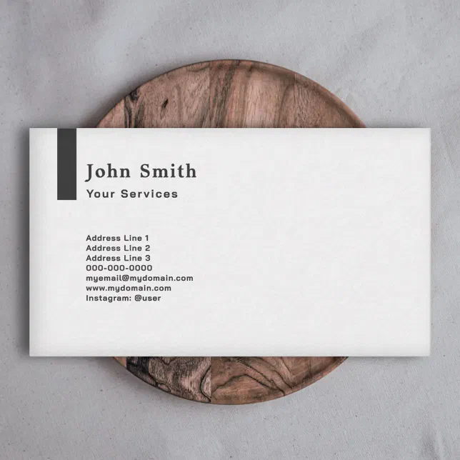 Vertical Thick Line, Ultra Minimalist Business Card | Zazzle