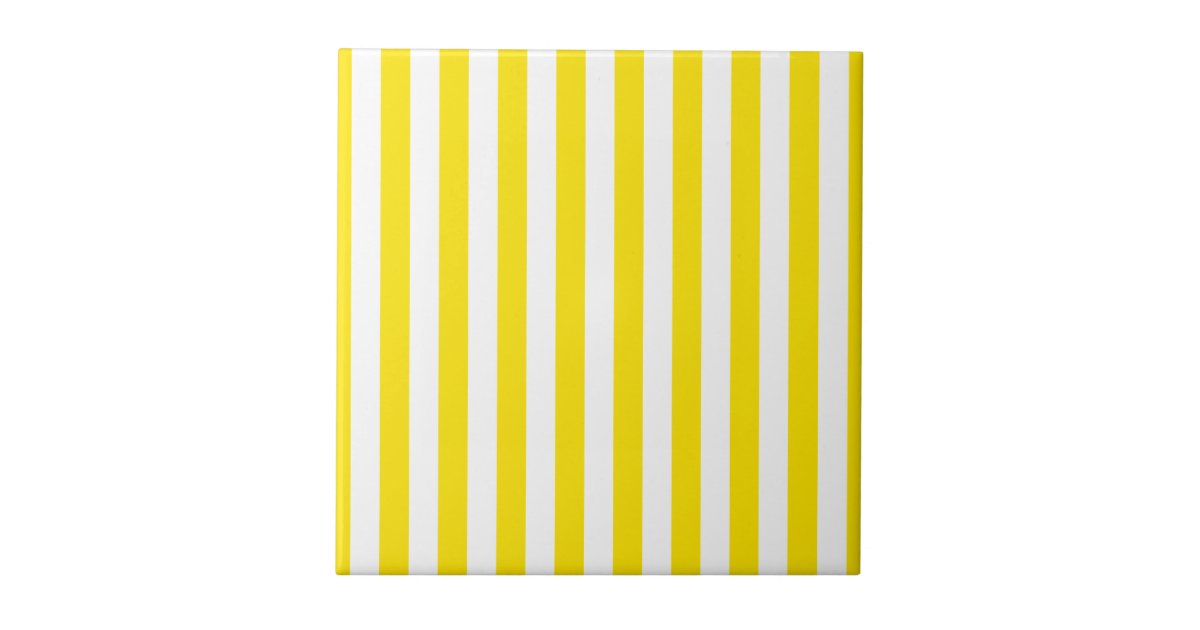 Vertical Yellow Stripes Ceramic Tile | Zazzle