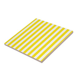 Vertical Yellow Stripes Ceramic Tile | Zazzle