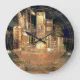 Verticity Fantasy Futuristic City Large Clock | Zazzle