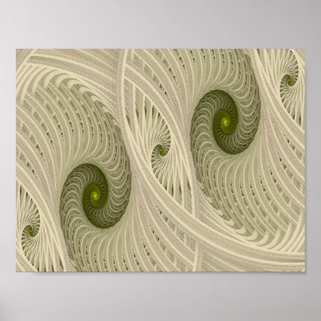 Vertigo Abstract Green Spiral Poster | Zazzle