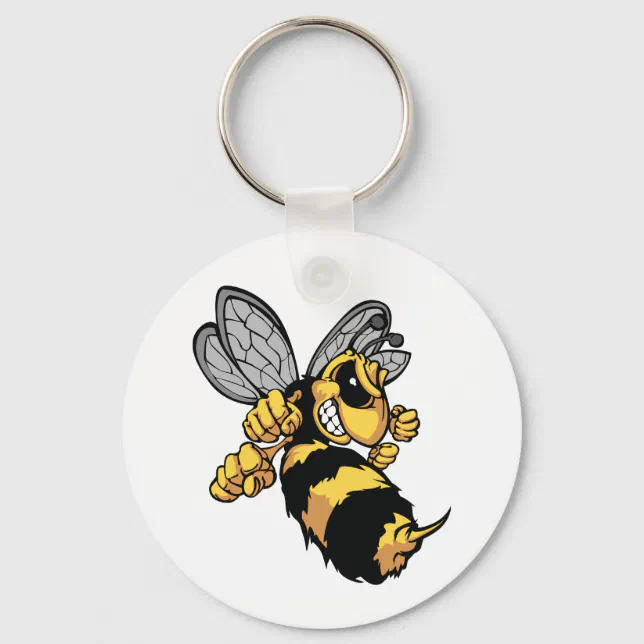 Very Angry Bee Keychain | Zazzle