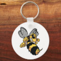 Very Angry Bee Keychain | Zazzle