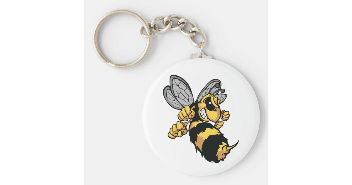 Very Angry Bee Keychain | Zazzle.com