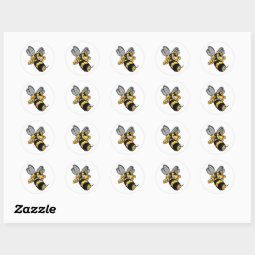 Very Angry Bee Stickers | Zazzle