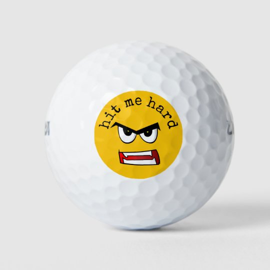 Very Angry Yellow Emoji Golf Balls | Zazzle.com