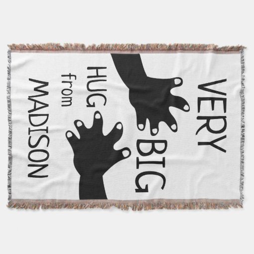Very Big HUG from You Gift Cotton Throw Blanket | Zazzle