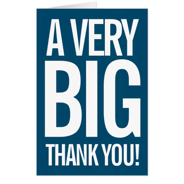 Very Big Thank You Large Greeting Card | Zazzle