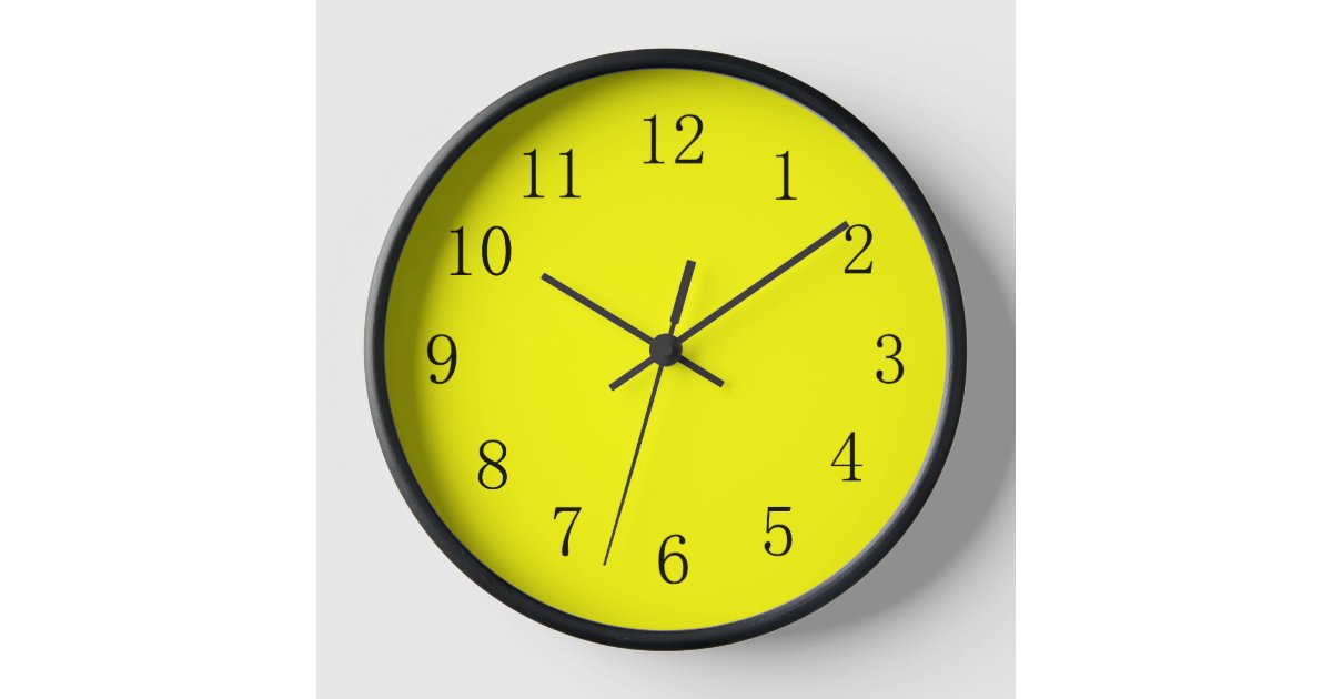Very Bright Yellow Kitchen Wall Clock | Zazzle