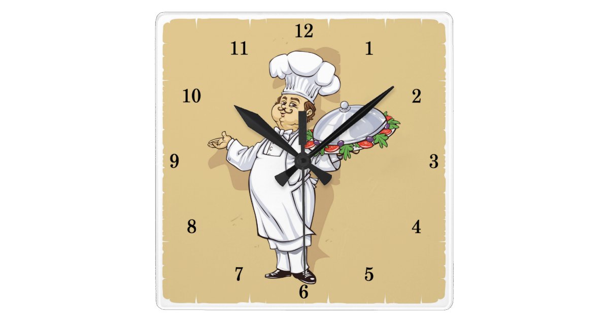 Very Cool Chef Wall Clock | Zazzle.com