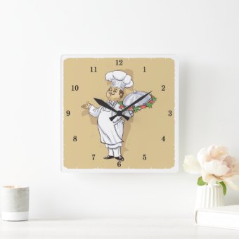 Very Cool Chef Wall Clock | Zazzle