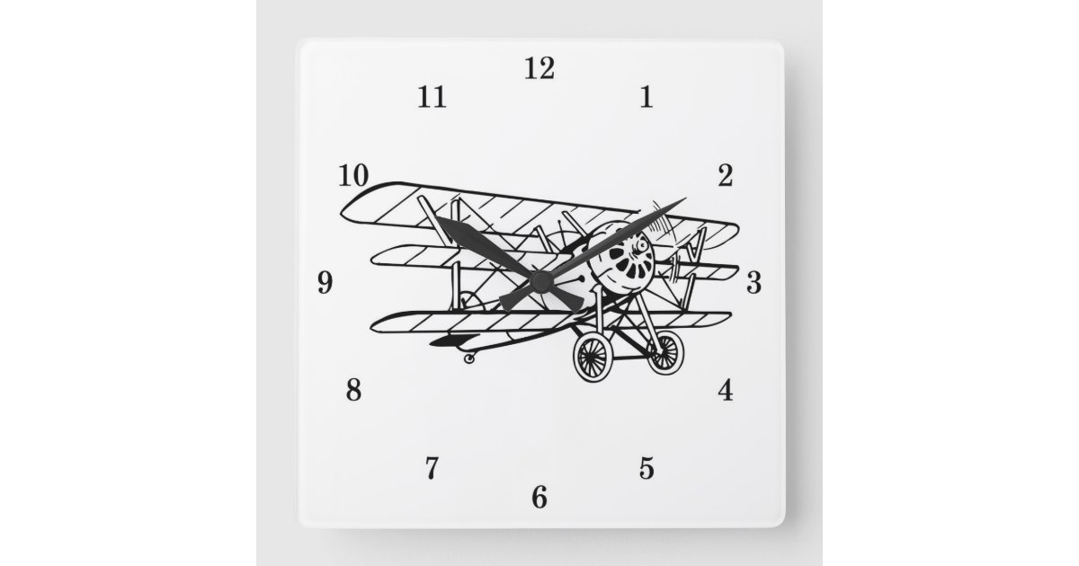 Very Cool Tri-Wing Airplane Wall Clock | Zazzle