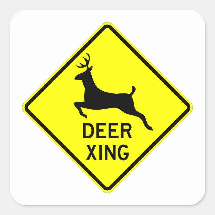 Very Fun Classic Deer Crossing Sign Sticker Set | Zazzle.com