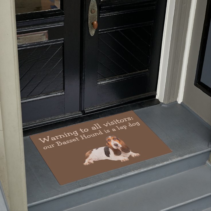 Very Funny Basset Hound Pet Humor Doormat | Zazzle