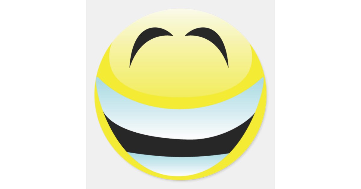 VERY HAPPY FACE CLASSIC ROUND STICKER | Zazzle