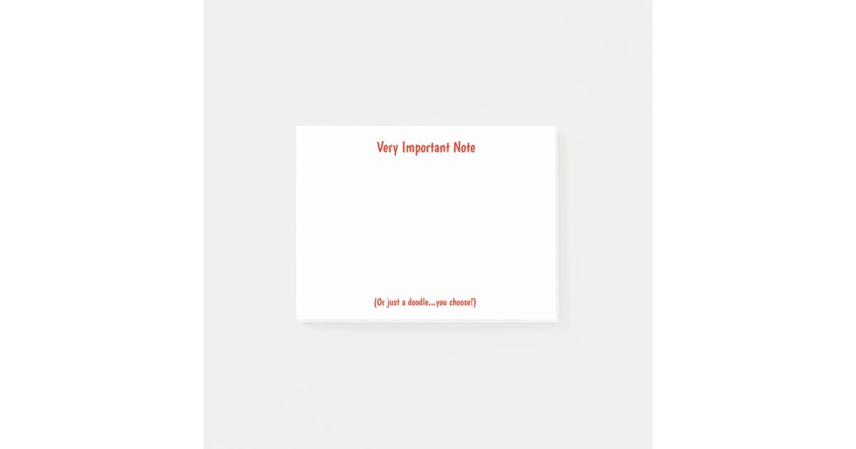 Very Important Note Sticky Note | Zazzle