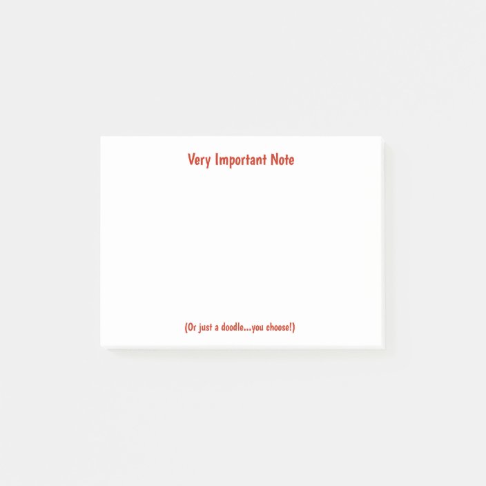 Very Important Note Sticky Note | Zazzle.com