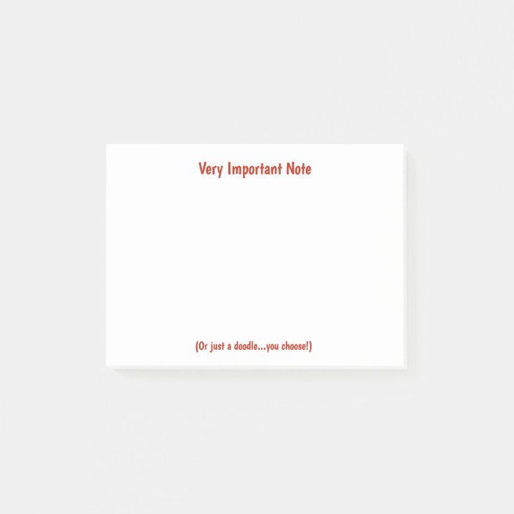 Very Important Note Sticky Note | Zazzle