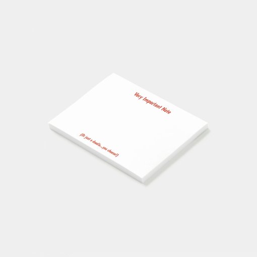 Very Important Note Sticky Note | Zazzle