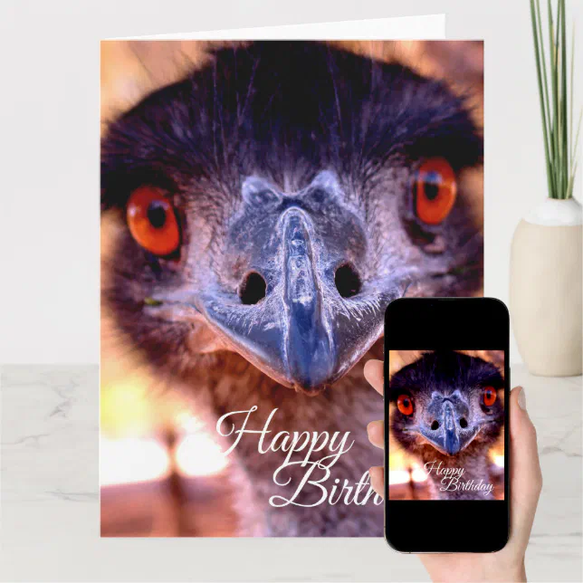 Very Large Happy Birthday Card Old Man Emu | Zazzle