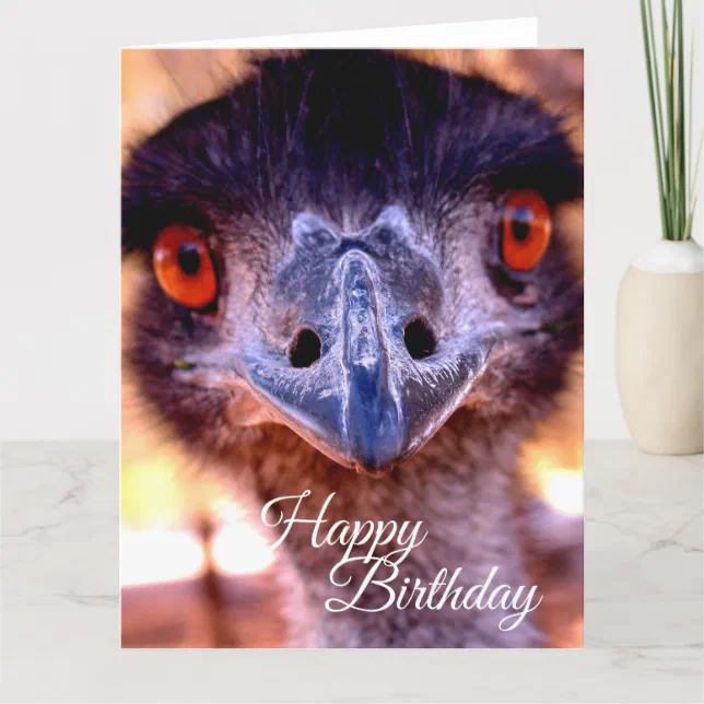 Very Large Happy Birthday Card Old Man Emu | Zazzle