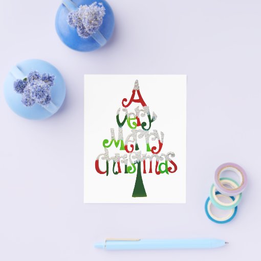 Very Merry Christmas Tree Flyer | Zazzle