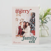 Very Merry Family Era Retro Photo Holiday Card | Zazzle
