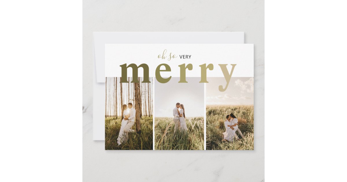 Very Merry Photo Holiday Card | Zazzle
