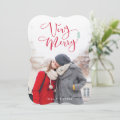 Very Merry Red Script Christmas Photo Cards | Zazzle