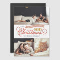 Very Merry Script Magnetic Holiday Photo Card | Zazzle