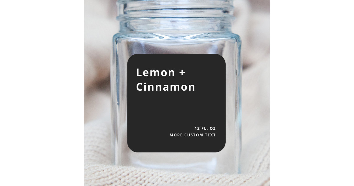 Very minimal square black product labels | Zazzle