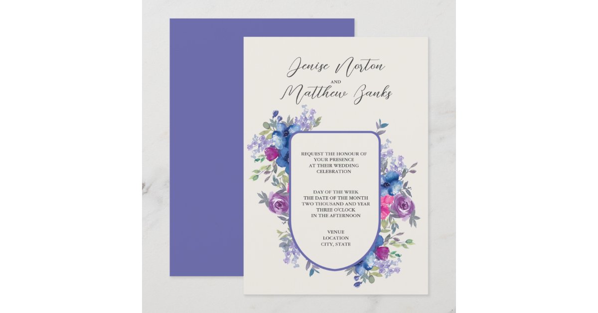 Very Periwinkle and Snow White Wedding Invitation | Zazzle