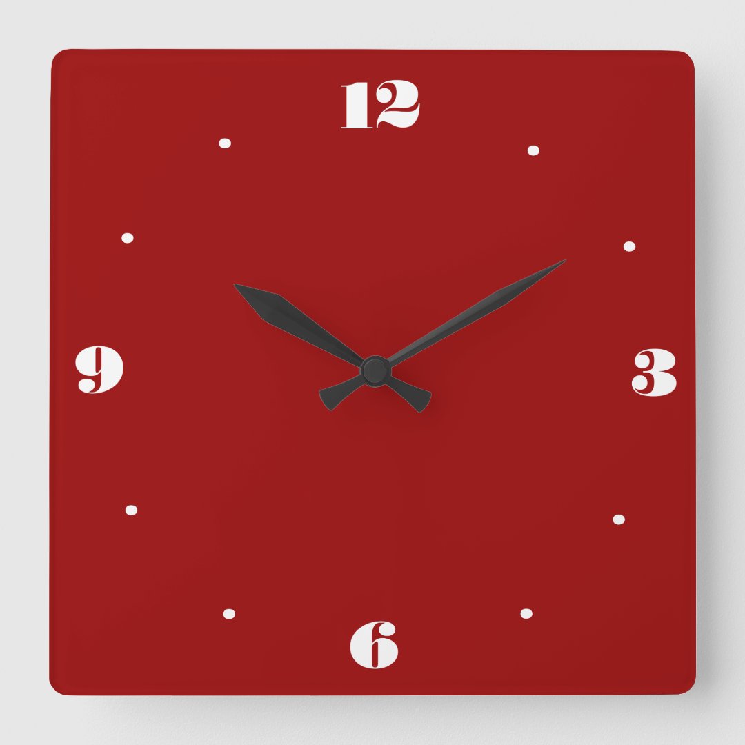 Very Plain Red and White > Kitchen Clocks | Zazzle