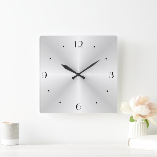 Very Plain Silver > Wall Clock | Zazzle