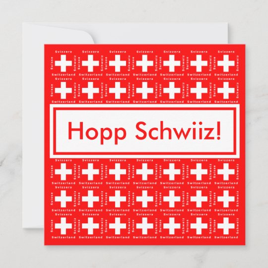Very Swiss - Hopp Schwiiz, Go Switzerland Party Invitation | Zazzle.com
