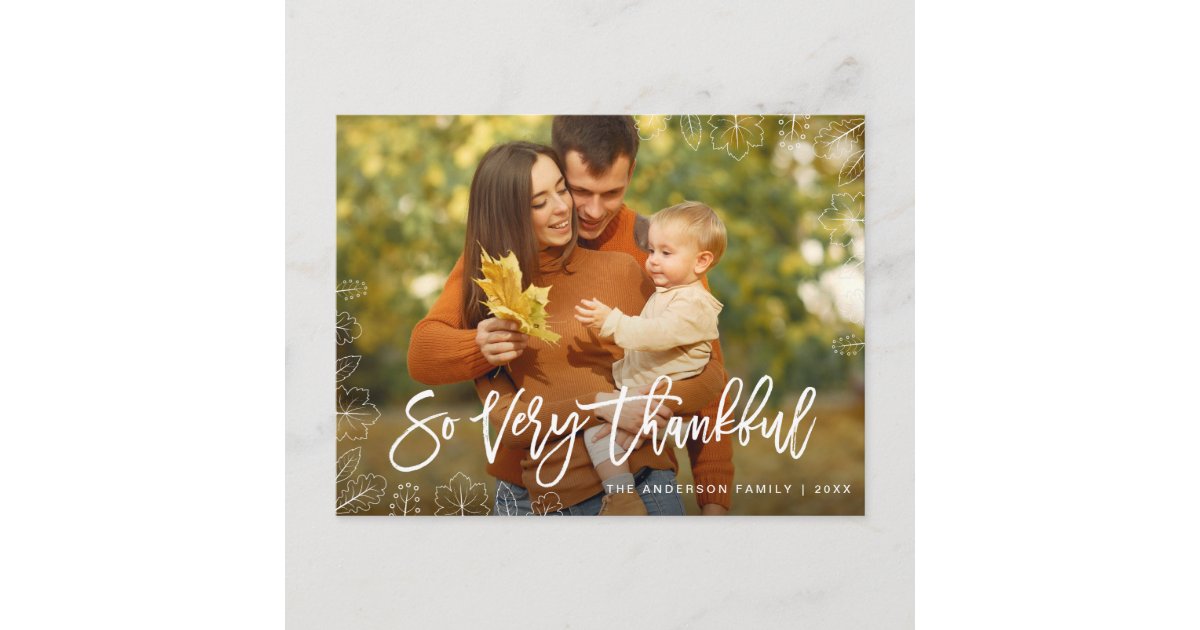 very thankful | family Thanksgiving Postcard | Zazzle
