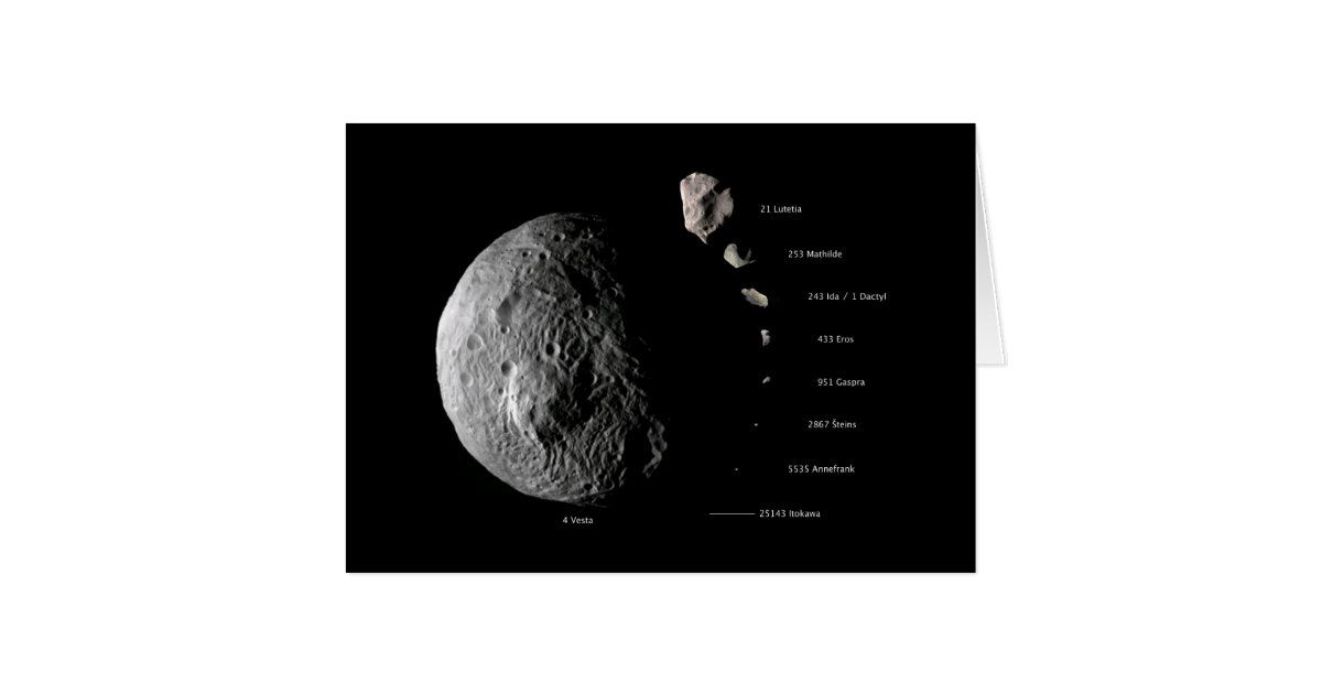 Vesta Compared To Other Asteroids Space | Zazzle