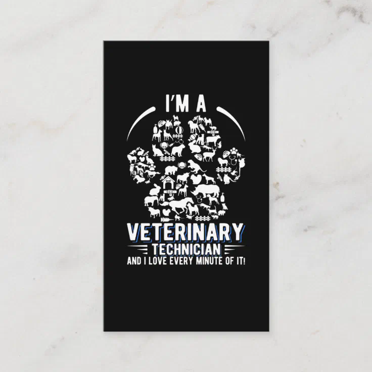Vet Tech Appreciation Veterinary Technician Business Card | Zazzle