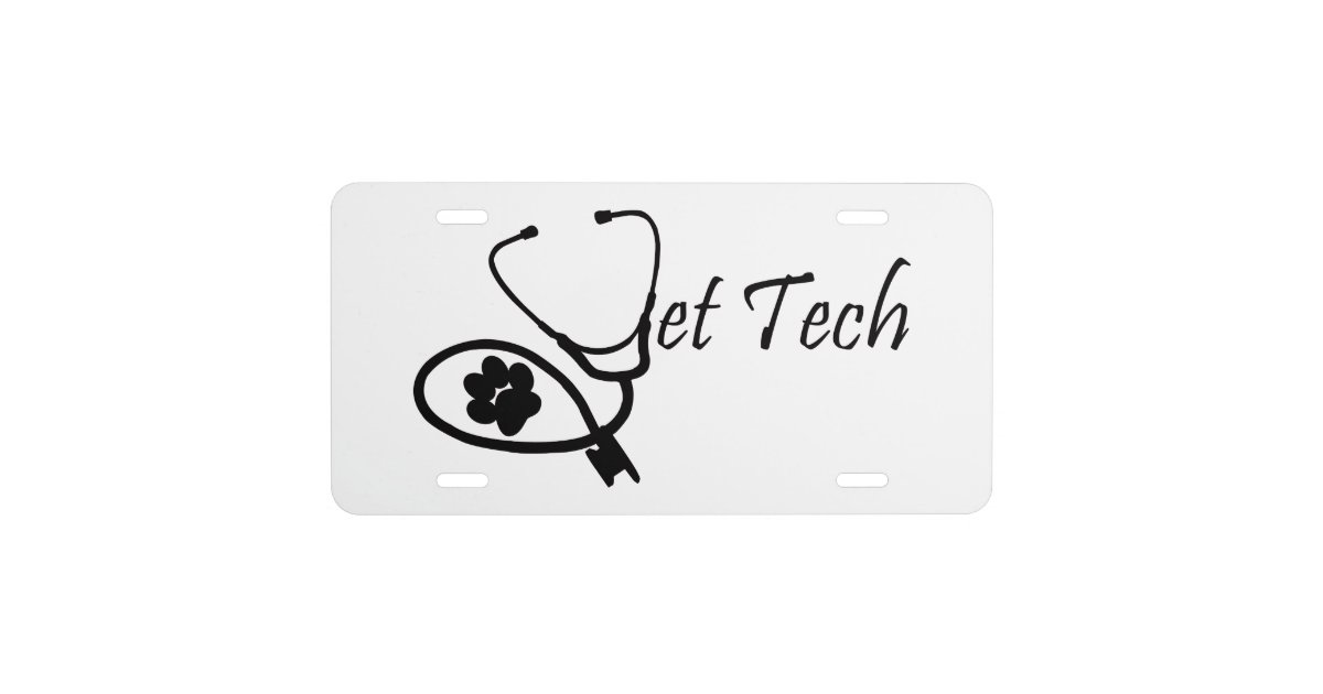 vet tech license plate | Zazzle