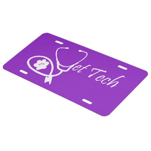 vet tech license plate | Zazzle