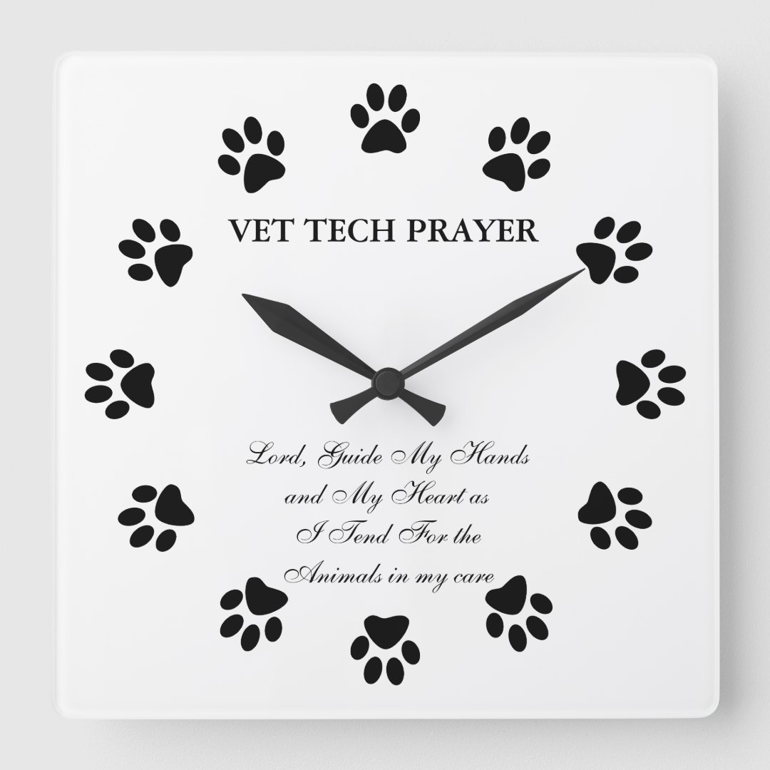 Vet Tech Prayer Wall Clock | Zazzle