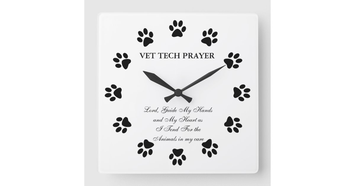 Vet Tech Prayer Wall Clock | Zazzle