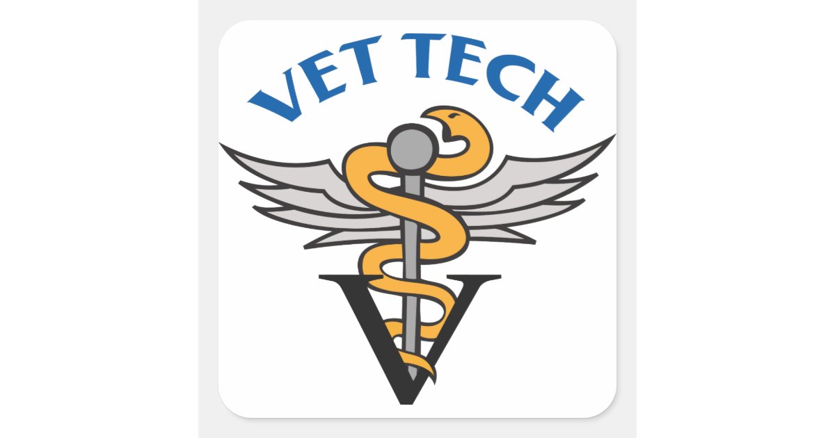 Vet Tech Square Sticker | Zazzle