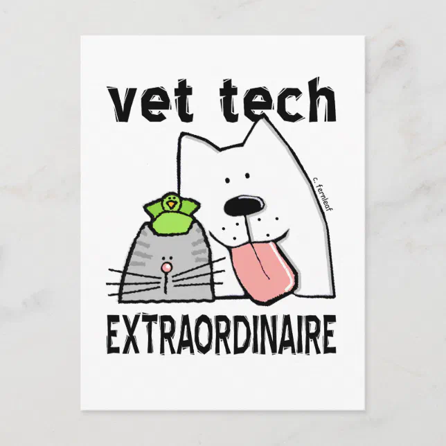 vet+tech vet+tech+gifts vet+tech+gear veterinary+t postcard | Zazzle