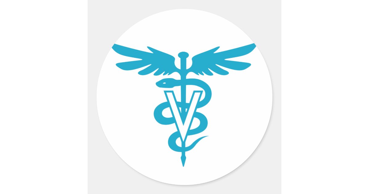Vet Tech - Veterinary Symbol Classic Round Sticker | Zazzle