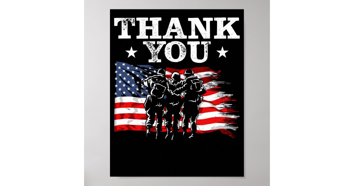 Veteran Appreciation US Flag Patriotic Soldier Poster | Zazzle